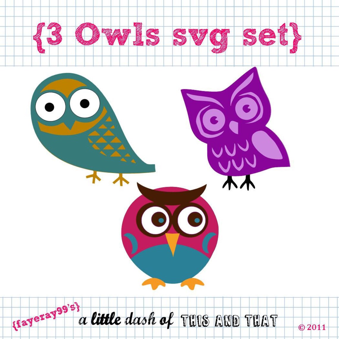 9 Owl SVG DXF Collection - Etsy