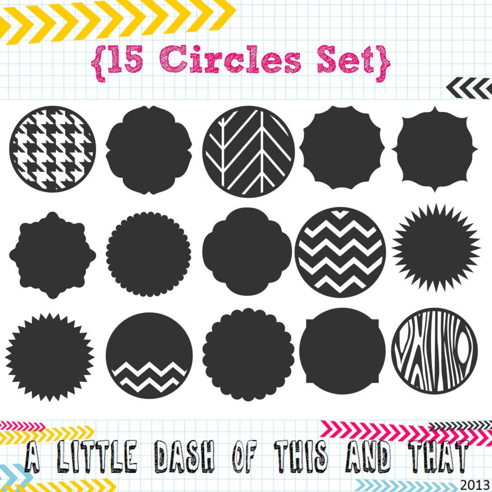 15 Circles SVG DXF Cut Files - Etsy