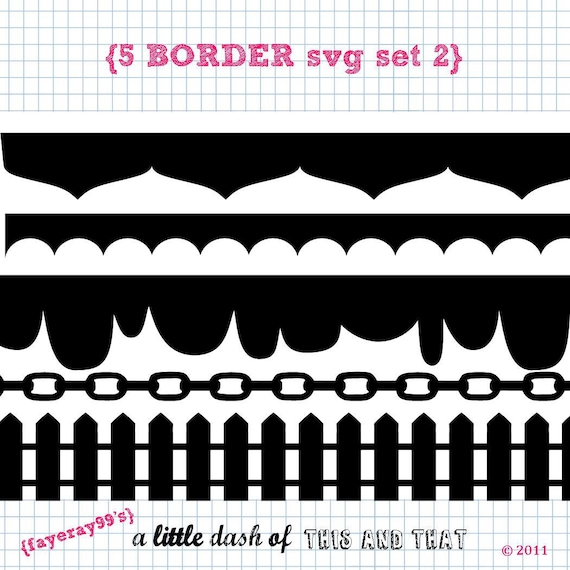 5 Border SVG DXF Set 2 | Etsy