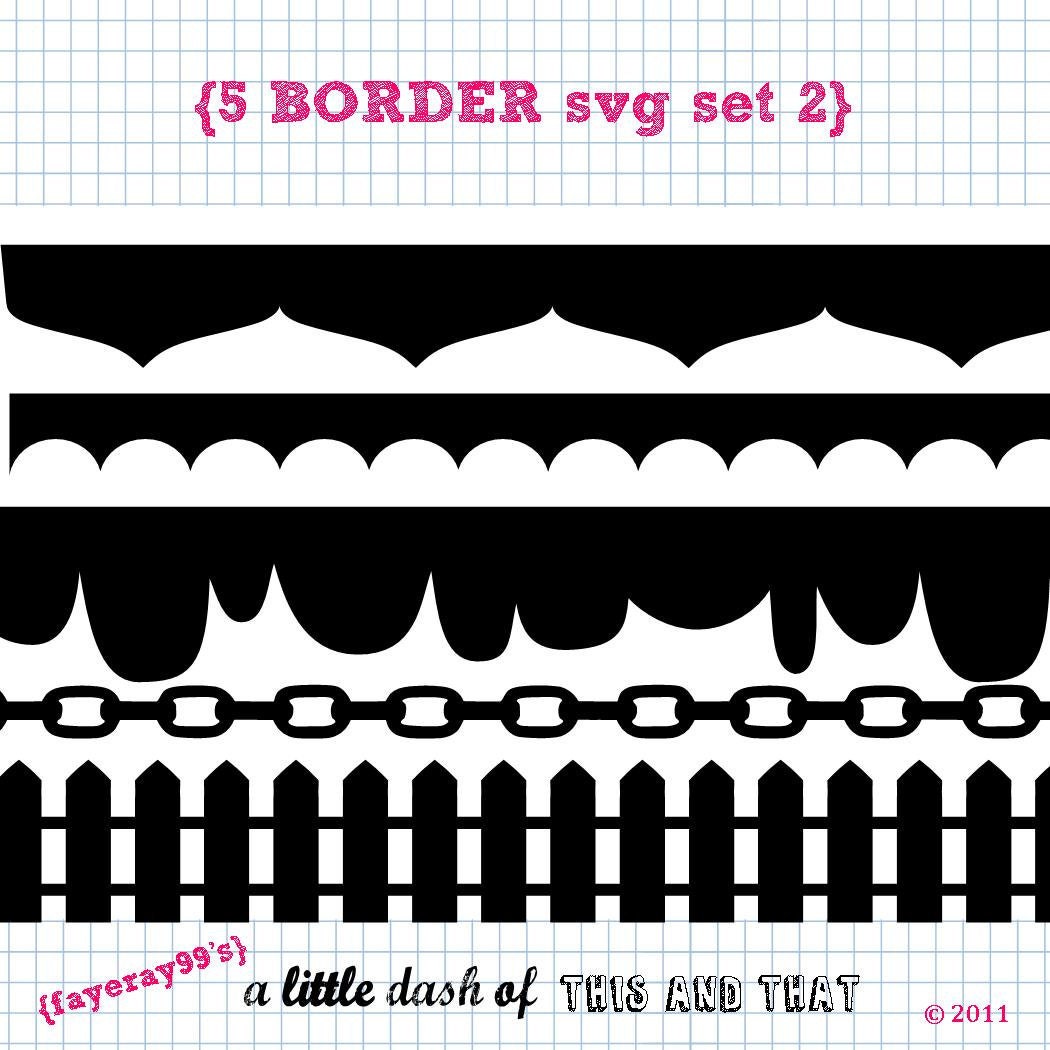 5 Border SVG DXF Set 2 | Etsy
