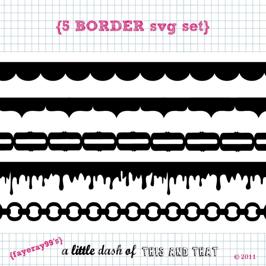 5 Border SVG DXF Set - Etsy