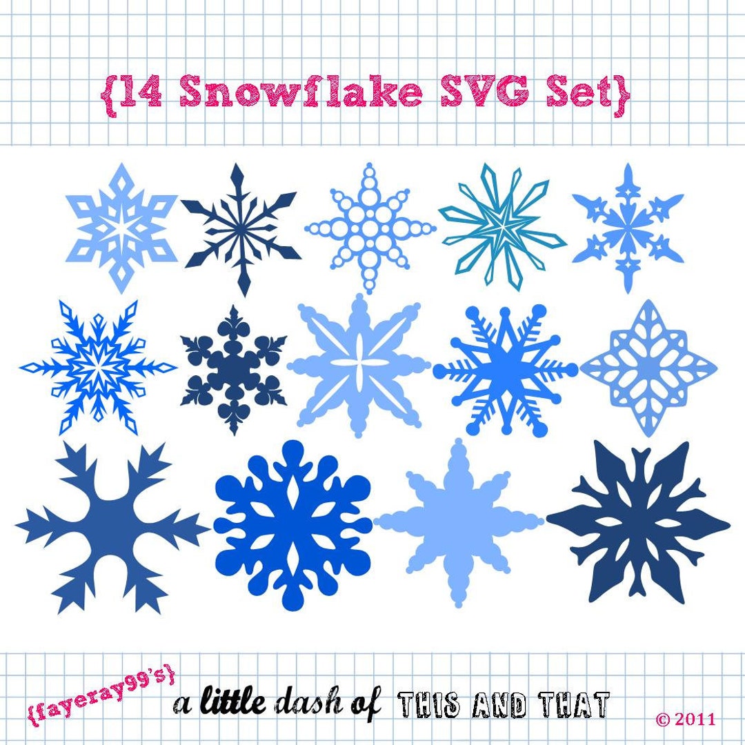 14 Snowflake SVG DXF Set - Etsy