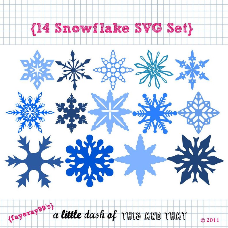Flocon de neige 14 SVG DXF Set - Etsy France