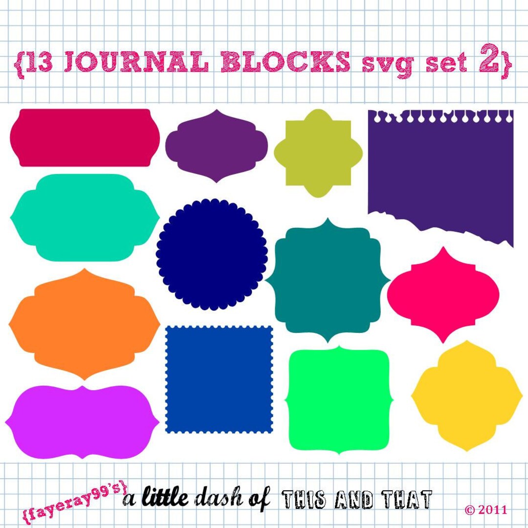 13 Journal Blocks SVG DXF Set 2 - Etsy