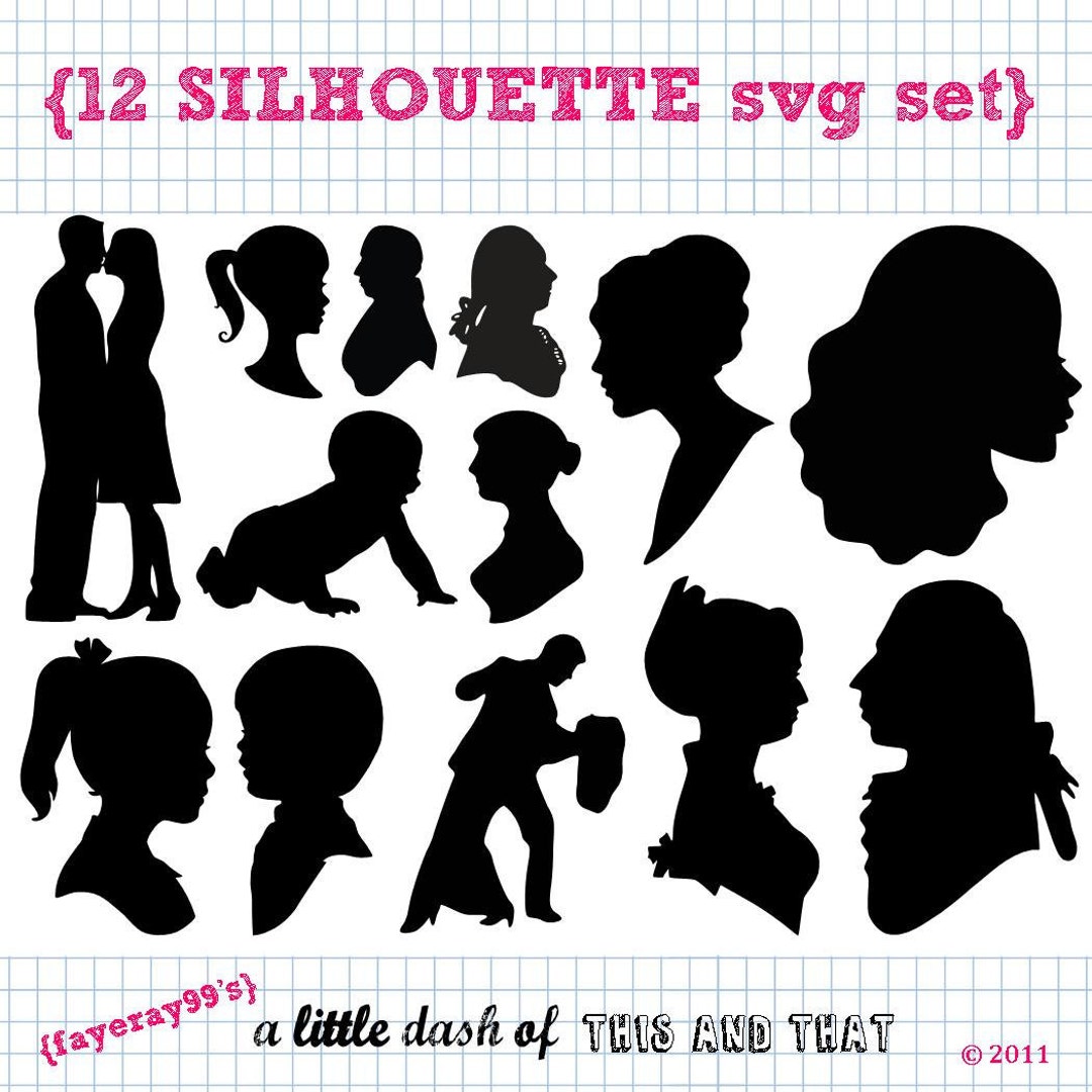 12 Silhouette SVG DXF Set - Etsy