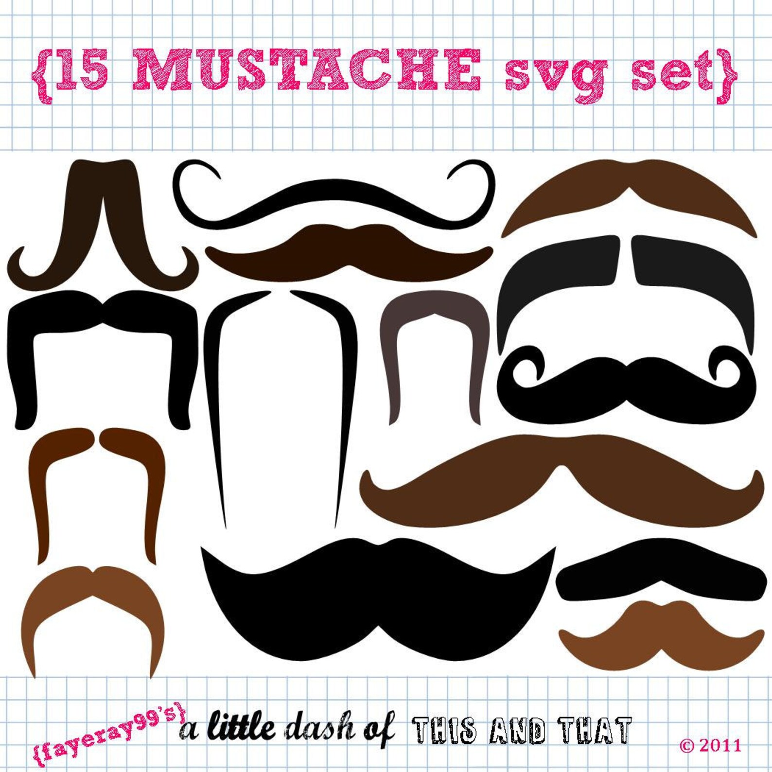 15 Mustache SVG DXF Cut Files - Etsy