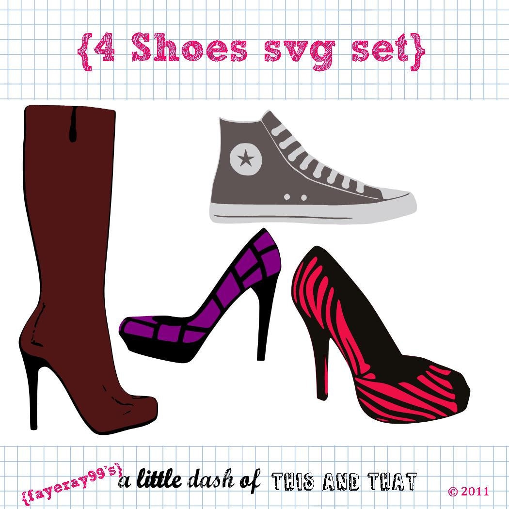 4 Shoe SVG DXF Set - Etsy