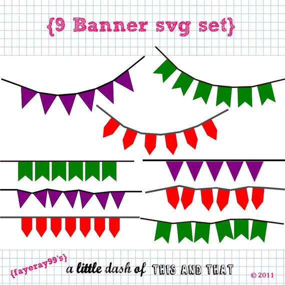 9 Banner SVG DXF Cut Set - Etsy
