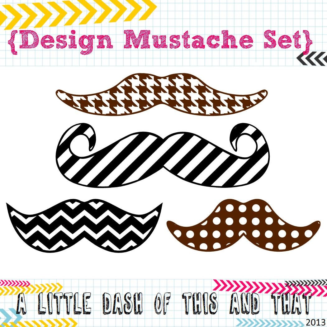 4 Design Mustache SVG DXF Cut Files - Etsy