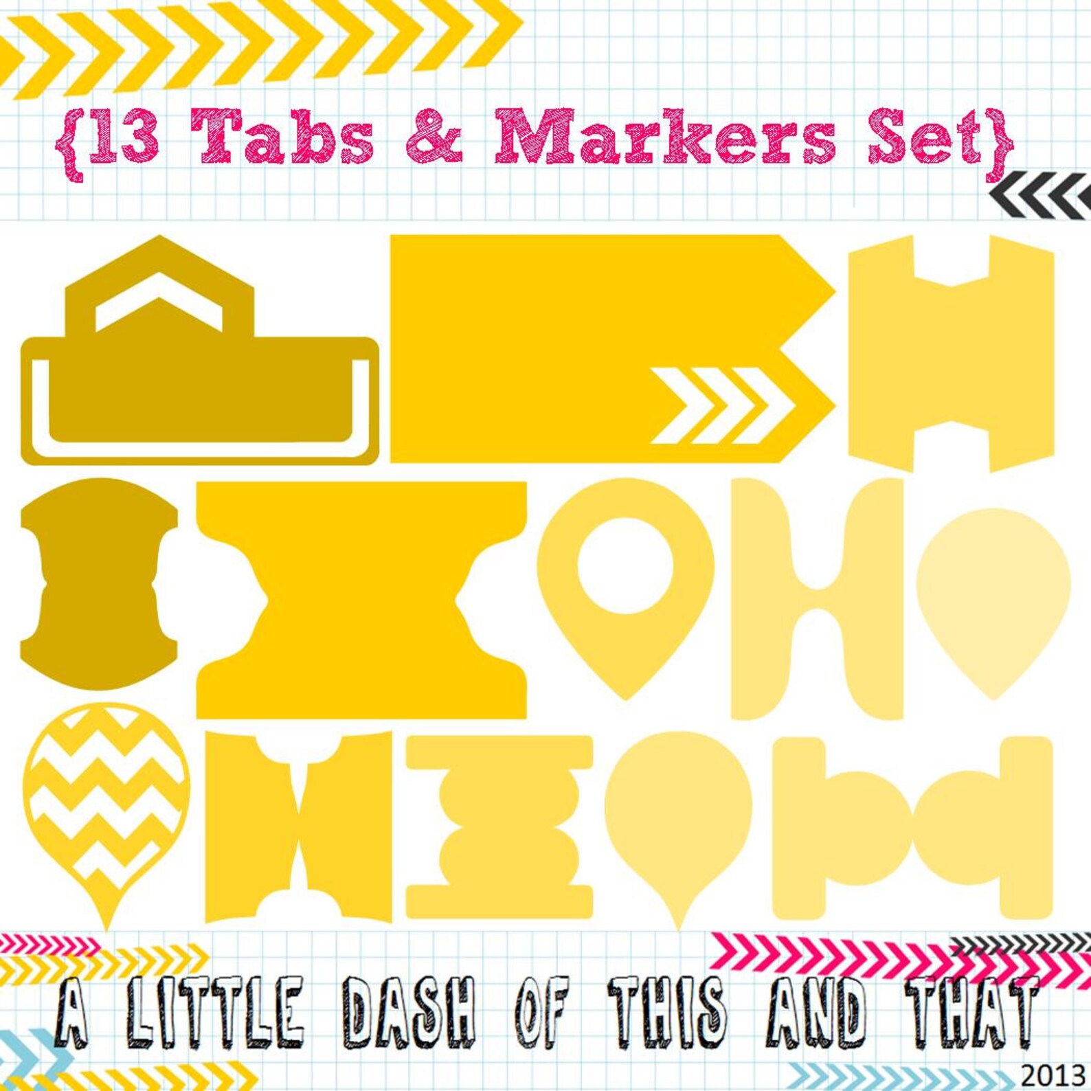 13 Tabs & Markers SVG DXF Cut Files - Etsy