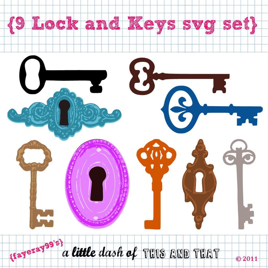 9 Lock and Key SVG DXF Set - Etsy