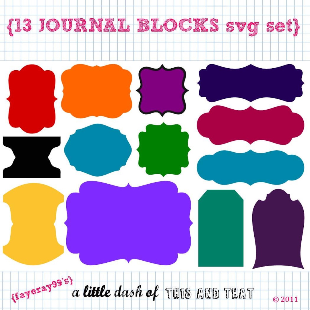 13 Journal Blocks SVG DXF Set - Etsy