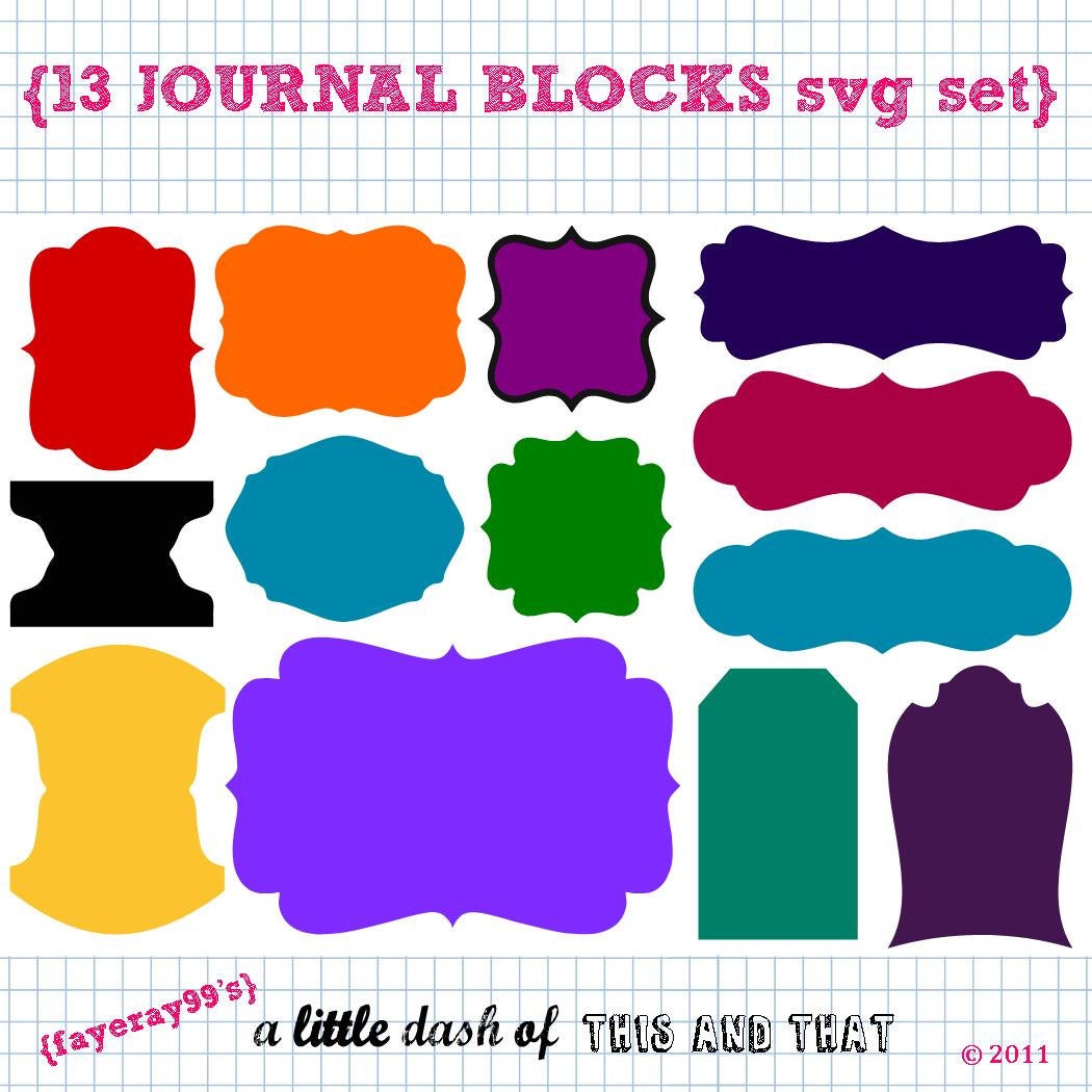 13 Journal Blocks SVG DXF Set - Etsy