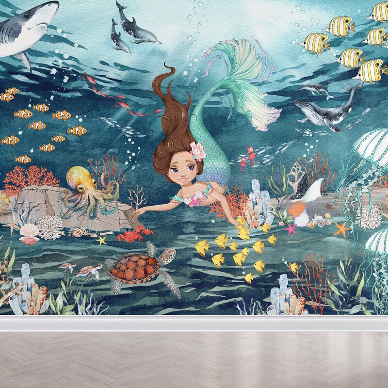 Mermaid Wallpaper - Etsy