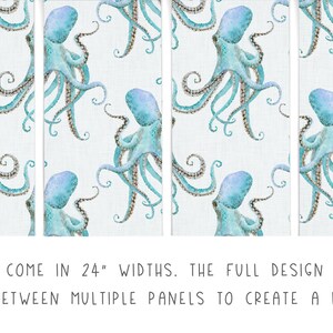 Octopus Wallpaper, Beach Ocean Aqua Tropical Nautical, Peel and Stick Temporary Removable, Pre ...
