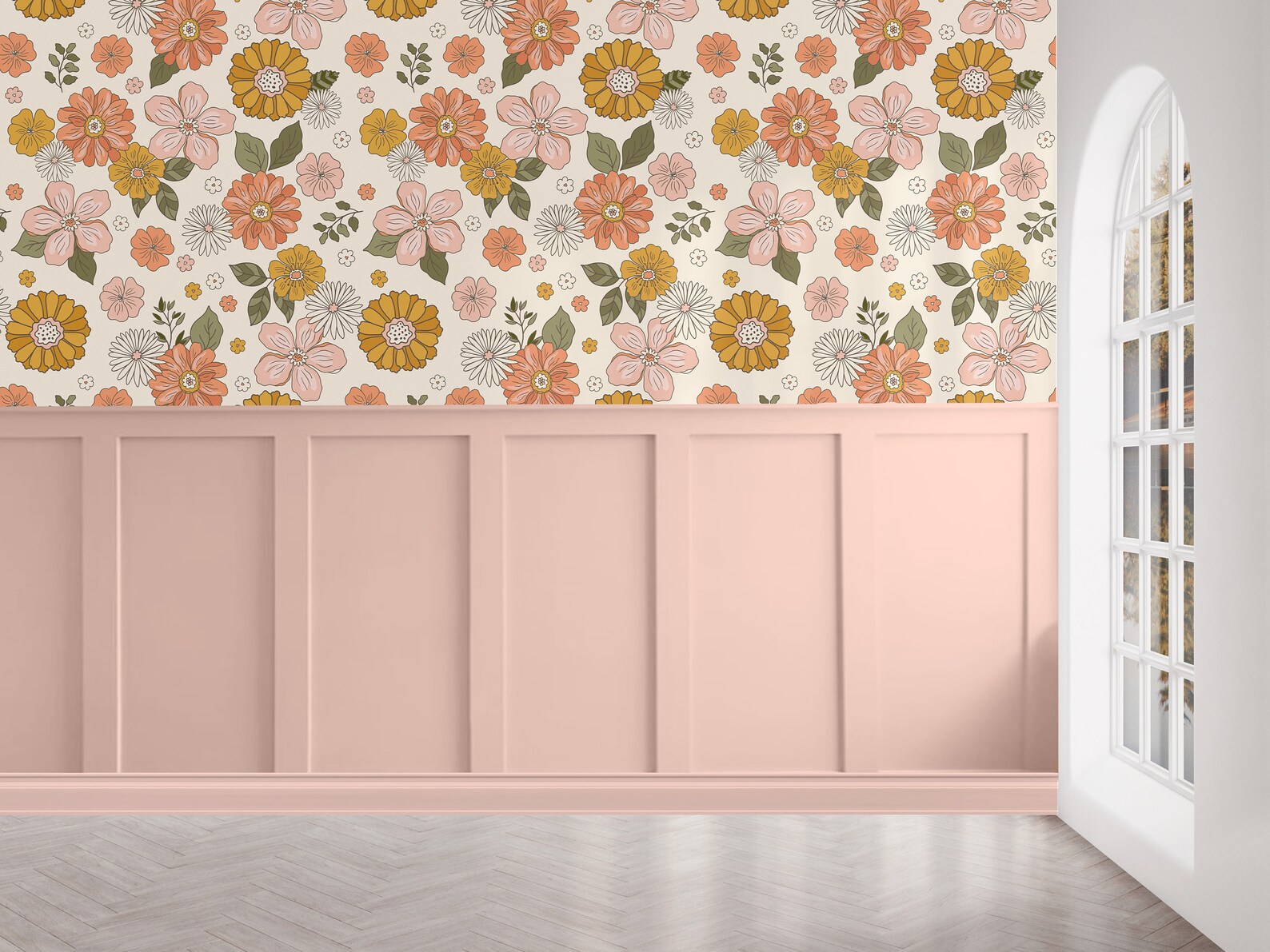 Groovy Floral Wallpaper, Sunshine Garden Flower, Peel Stick Unpasted ...
