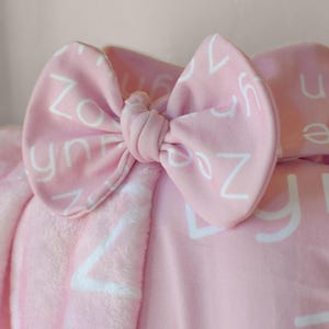 Flowy Script Font Baby Name Swaddle Blanket Set, Chic Elegant Newborn ...