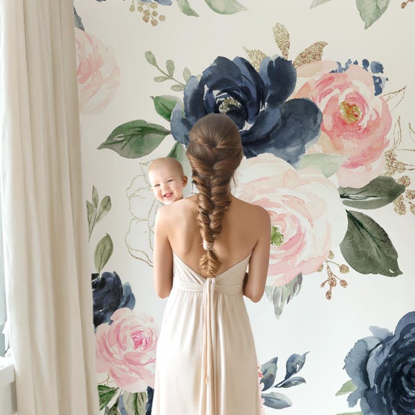 Navy Pink Nursery - Etsy