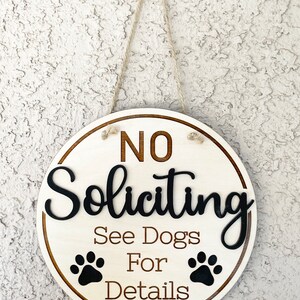 Funny No Soliciting Sign, See Dogs for Details, Paw Prints, 2 Layer ...