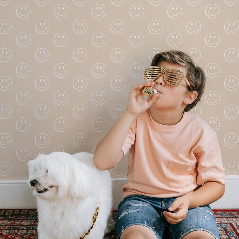 Happy Wallpaper Mural - Etsy