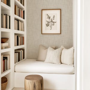 Tan Linen Pattern Wallpaper, Traditional or Peel and Stick Removable ...