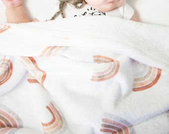 Neutral Rainbow Baby Blanket | Etsy