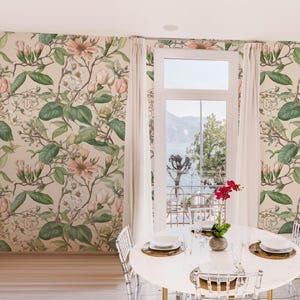 Romantic French Botanical Wallpaper Mural for Nursery or Bedroom ...