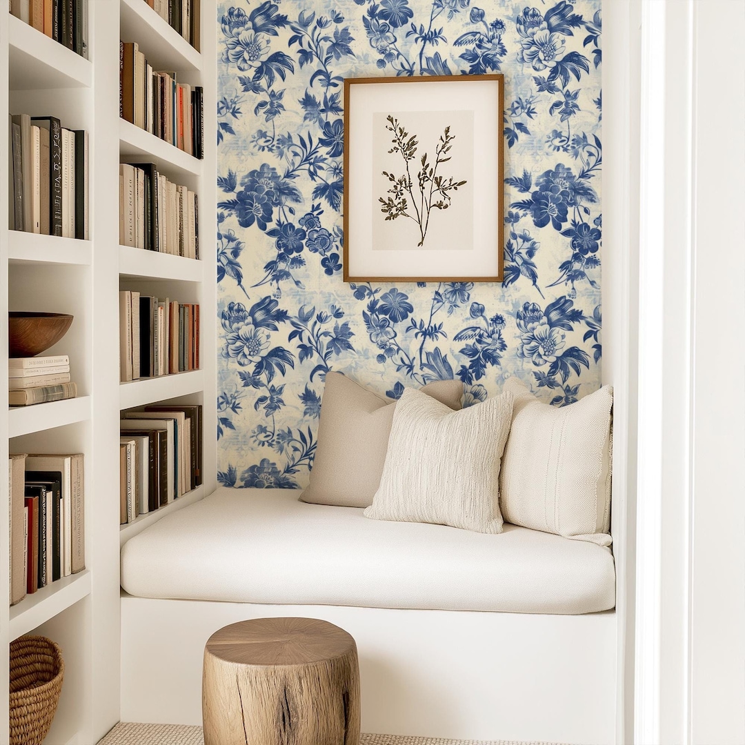 Vintage Toile Wallpaper, Peel and Stick Removable, Unpasted Traditional ...