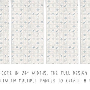 Beach Ocean Seashells, Coastal Nautical Subtle Blue, Peel and Stick ...