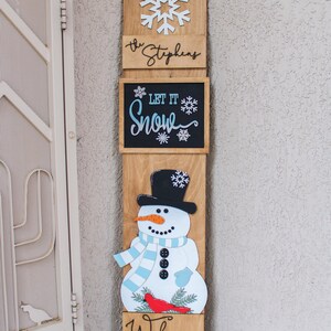 Christmas Snowman Porch Leaner Interchangeable Seasonal Inserts, Wood ...