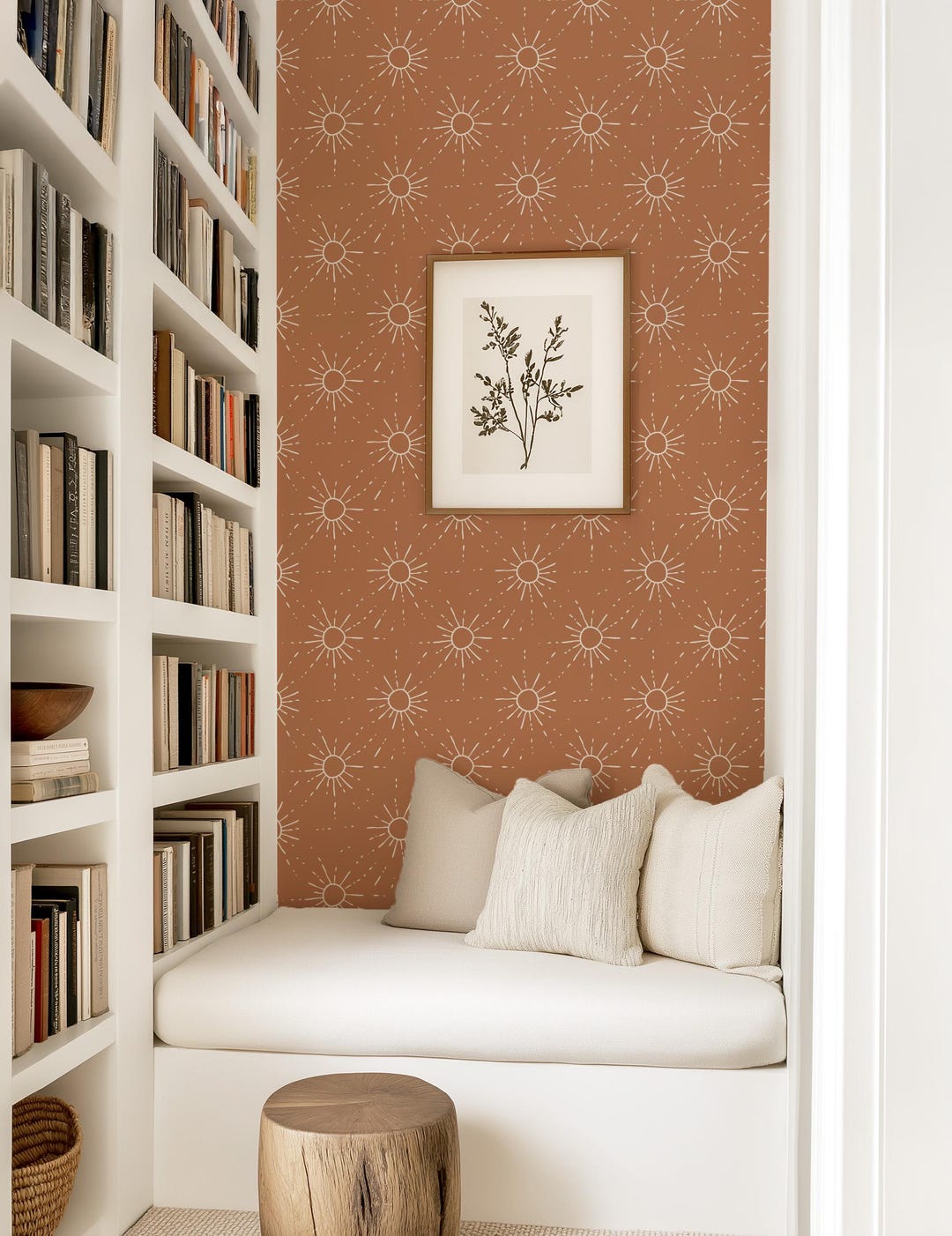 Copper Sun Wallpaper, Peel Stick Removable, Baby Nursery Decor Bedroom ...