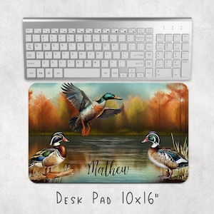 Personalized Mallard Duck Desk Accessories, Mouse Pad, Desk Mat, Wrist ...
