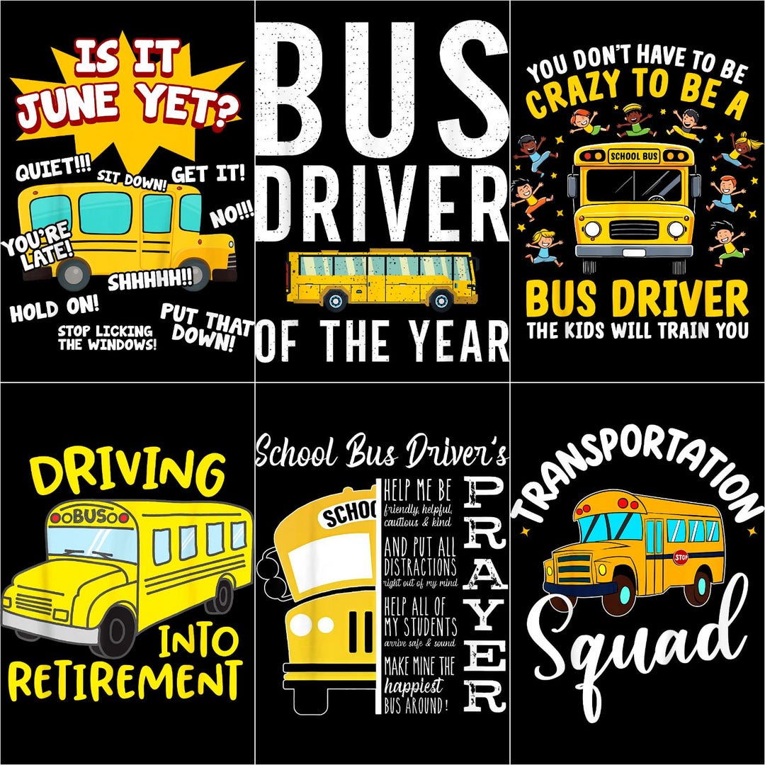 Fun Bus Driver PNG Designs for Appreciation – Instant Download! - Etsy