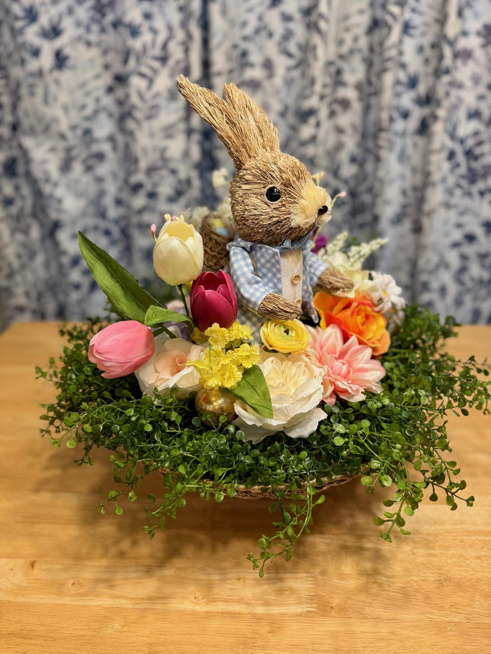 Church Easter Decorations | Floral Bunny Centerpiece | Spring Altar or ...