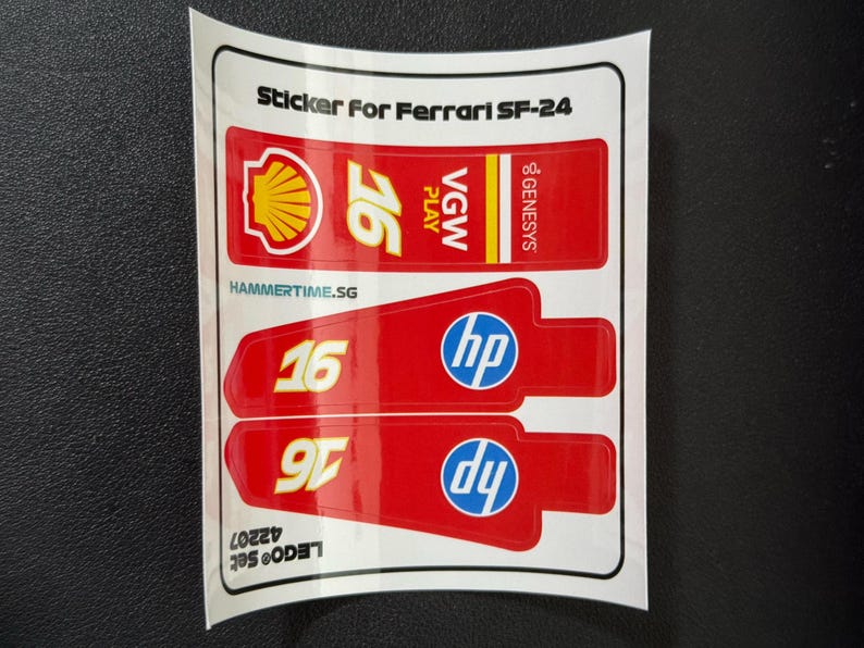 Scuderia Ferrari F1 SF-24 Sticker Decal for LEGO 42207 | Lewis Hamilton ...