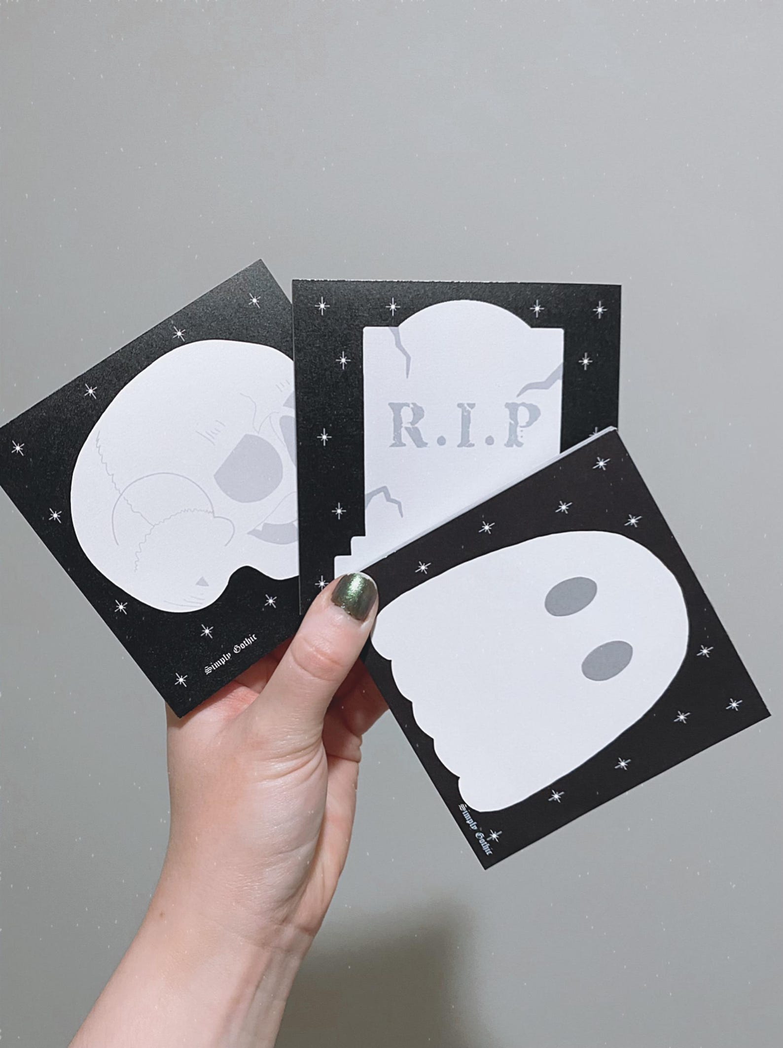 Goth Memo Pad Set | Goth Stationery, Dark Academia Stationery ...