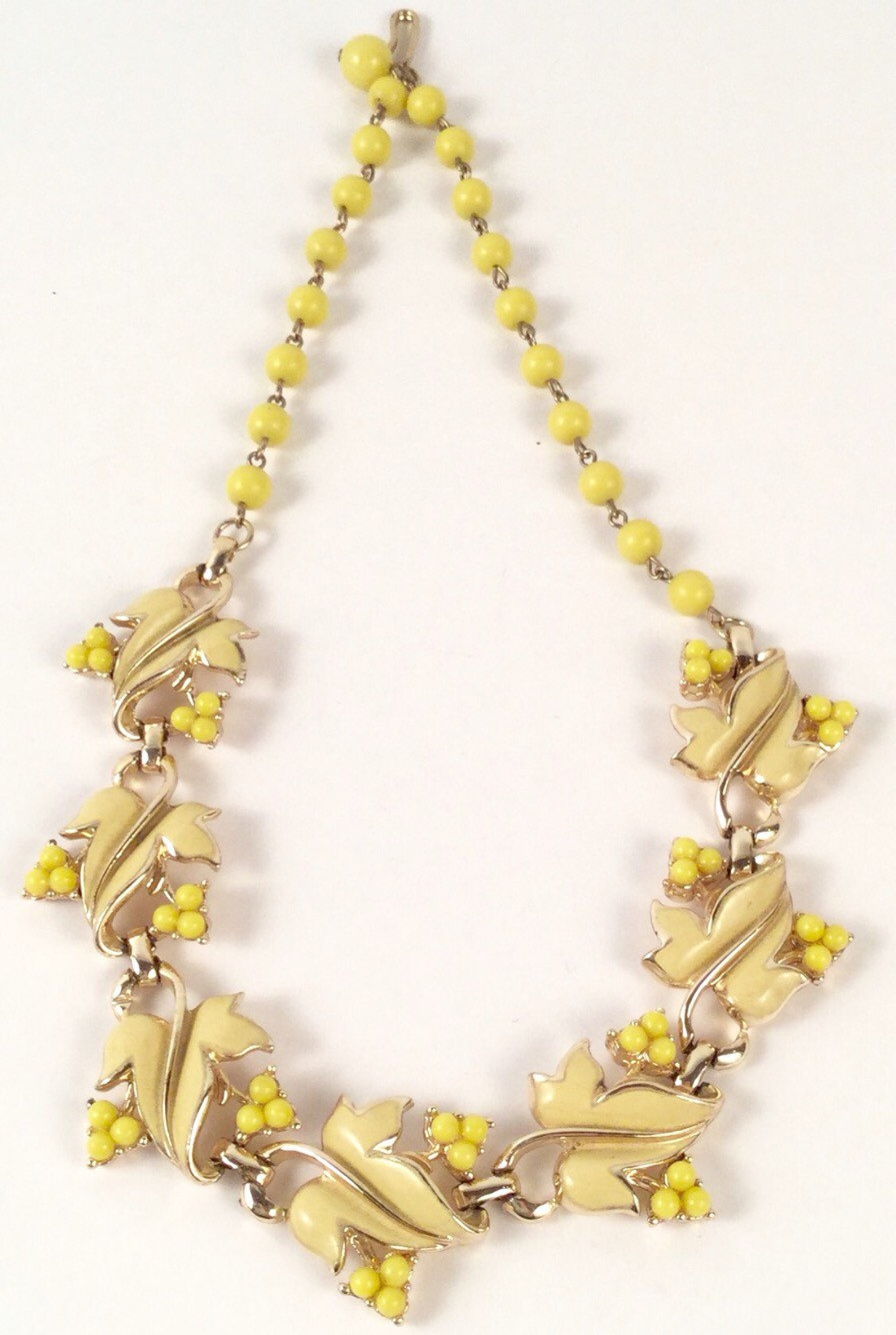 Yellow Enamel Leaf Choker Necklace - Etsy
