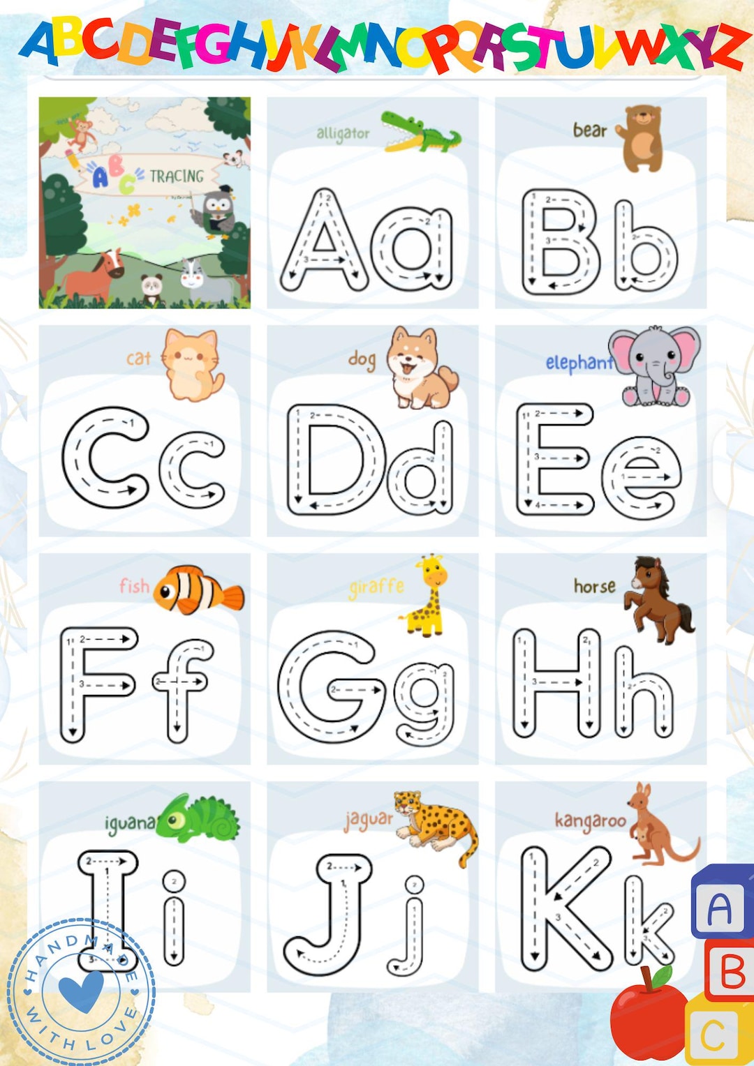 Trace the Alphabet: Fun ABC Tracing for Little Hands - Etsy