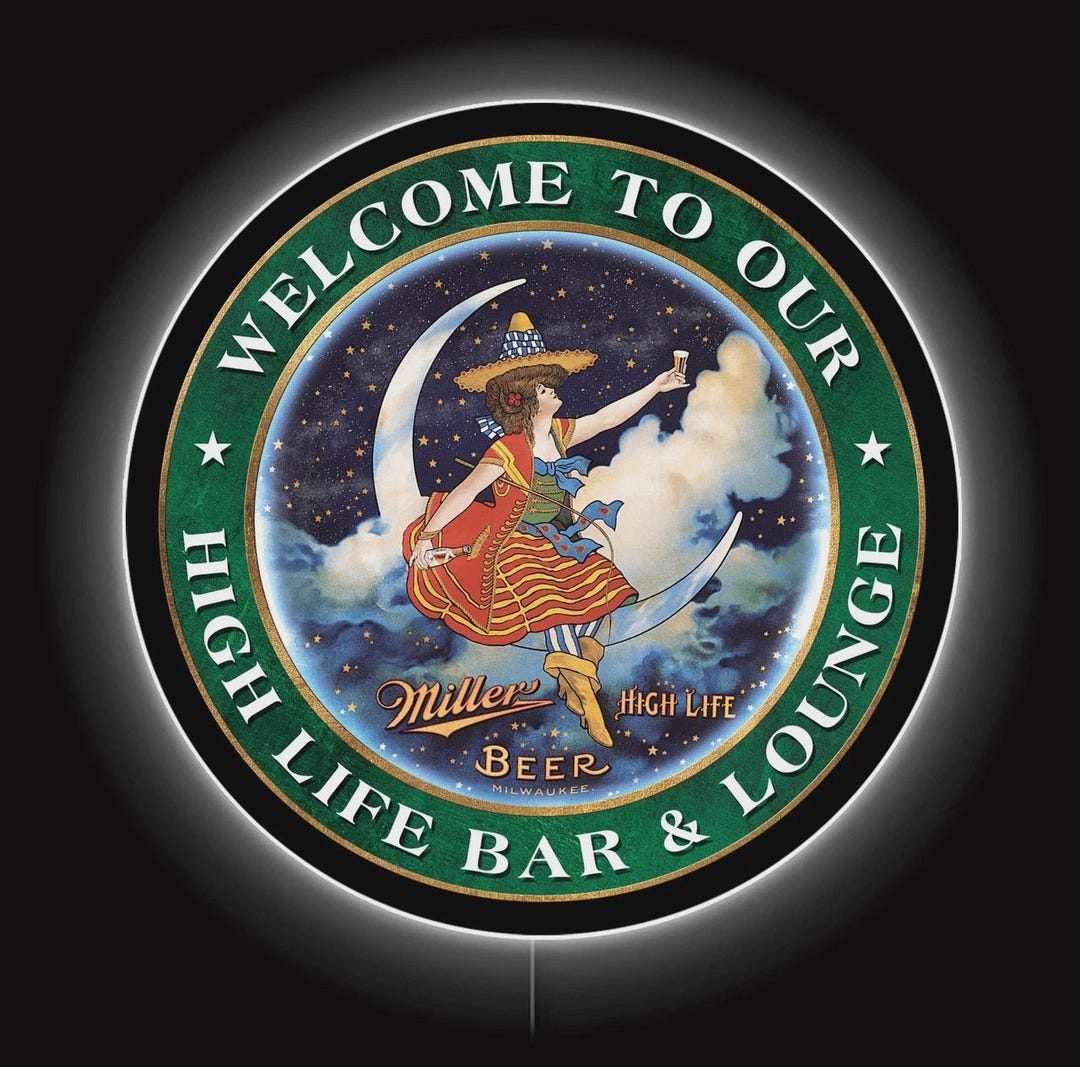 Miller High Life LED Sign, Vintage, Bar, Man Cave, Garage, Memorabilia ...