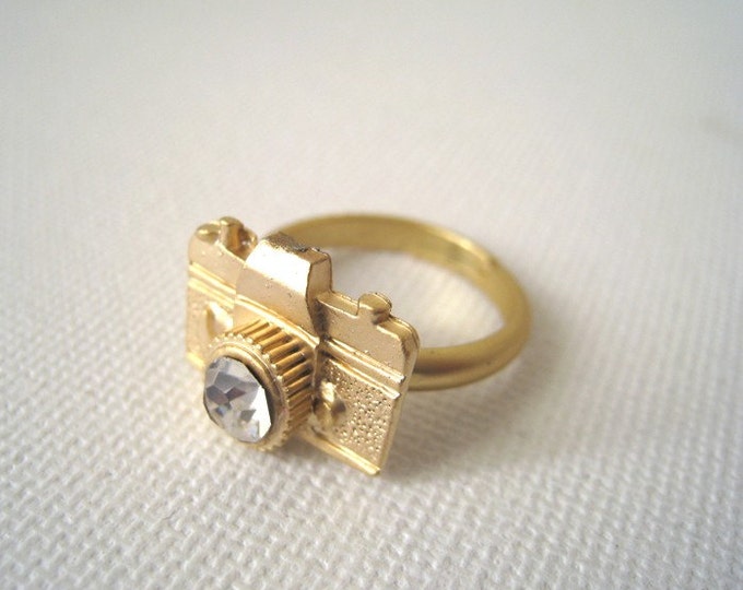 Lovely Matte Gold Camera Ring - Etsy