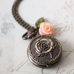 Rose Mini Pocket Watch Necklace.small Rose Pockaet Watch | Etsy