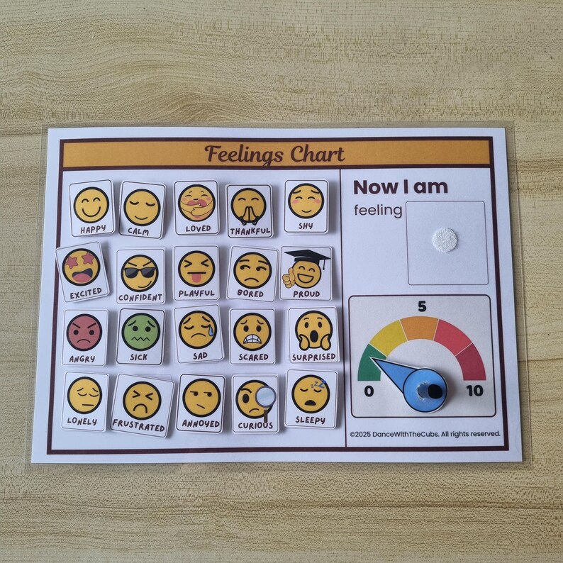 Interactive Kids Feelings Chart, Emotions Tracker, Mood Meter for Kids ...