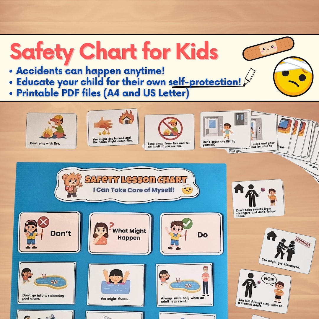 Kids Safety Rules Chart, Printable Homeschool Teaching Materials for ...