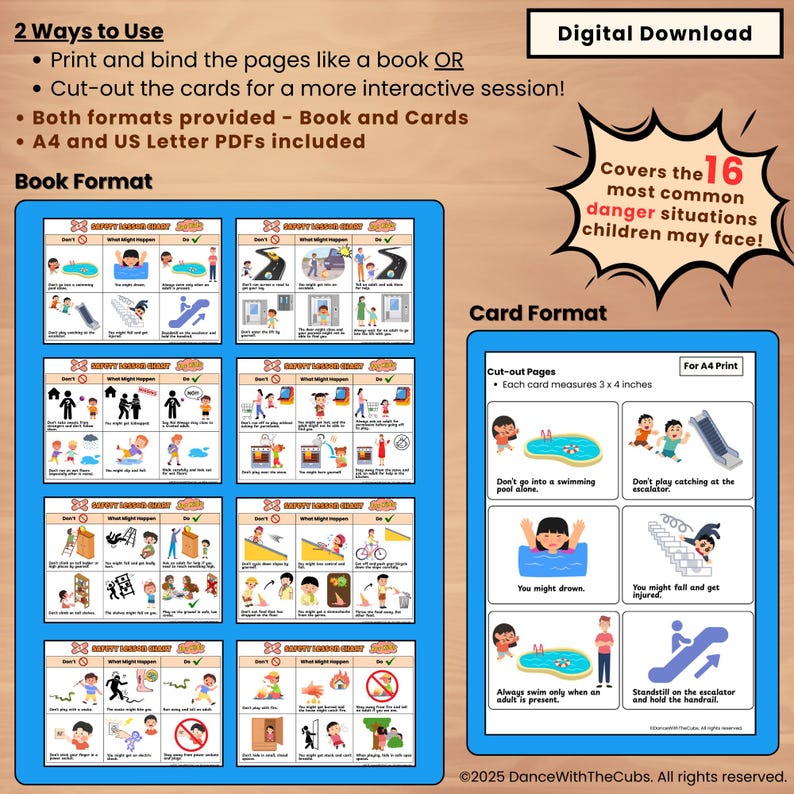 Kids Safety Rules Chart, Printable Homeschool Teaching Materials for ...