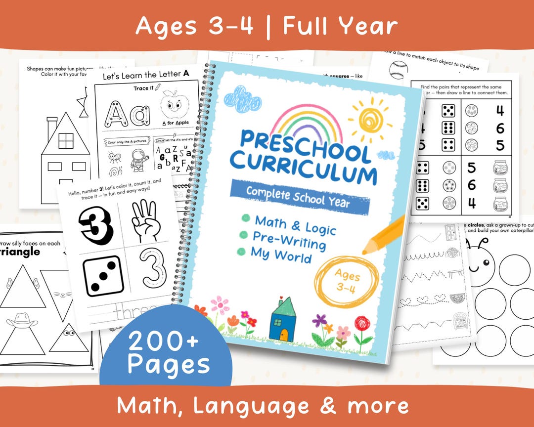 Back to School Bundle for Ages 3-4 | Preschool Curriculum Worksheets ...