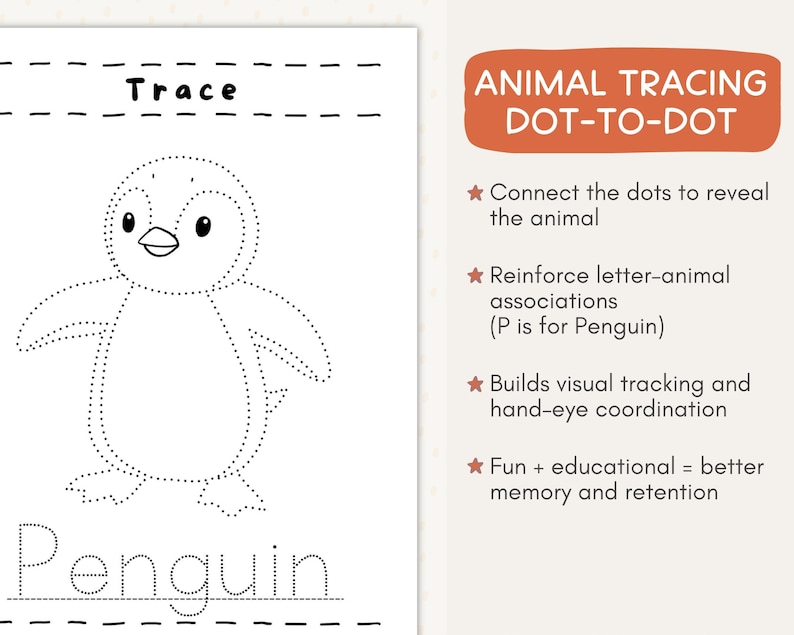 ABC Tracing Worksheet Printable, Animal Alphabet Practice for Toddlers ...