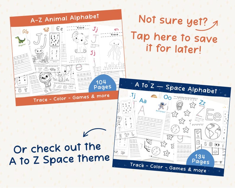 ABC Tracing Worksheet Printable, Animal Alphabet Practice for Toddlers ...