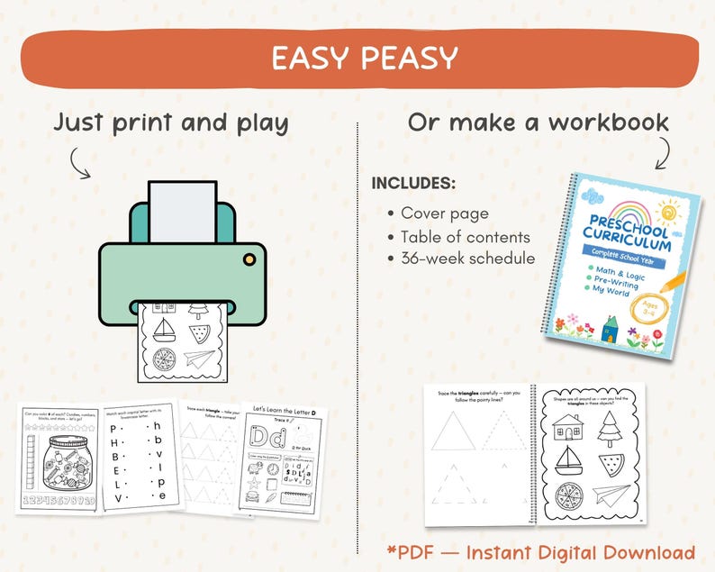 Back to School Bundle for Ages 3-4 | Preschool Curriculum Worksheets ...