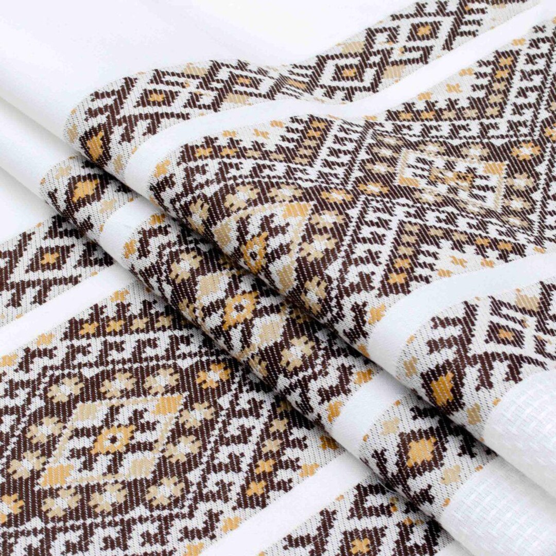 Embroidered Rushnyk, Ukraine Rushnyk With Brown and Beige Ornament ...
