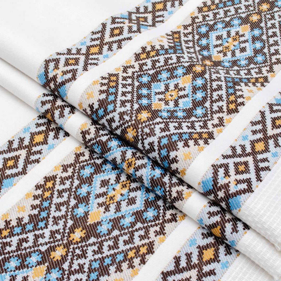 Embroidered Rushnyk, Ukraine Rushnyk With Blue and Yellow Ornament ...